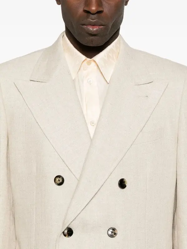 Valentino Garavani Double-breasted Linen Jacket - Multicolor