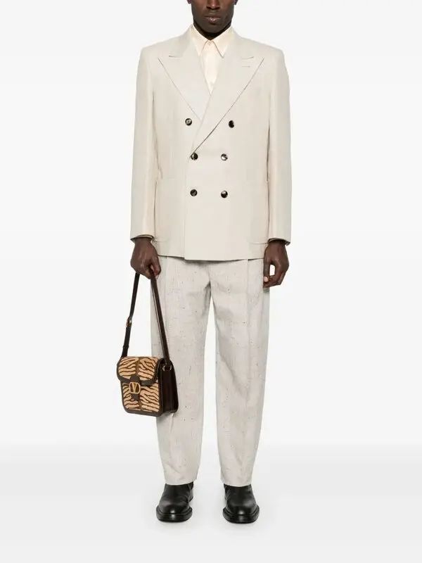 Valentino Garavani Double-breasted Linen Jacket - Multicolor