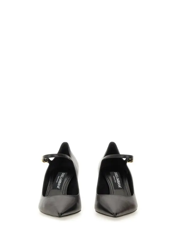 Dolce & Gabbana Leather Pumps With Buckle Detail - Black