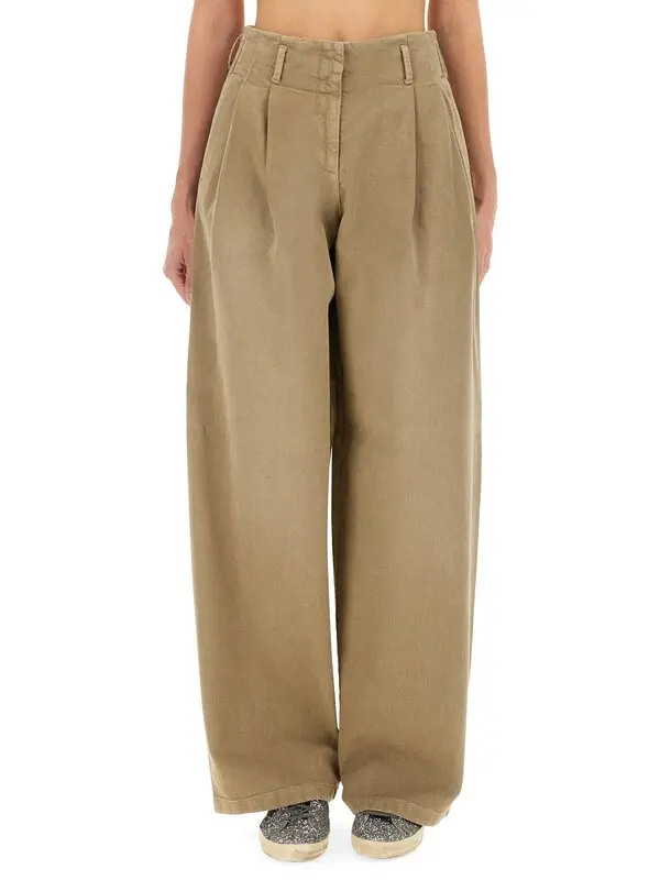 GOLDEN GOOSE Cotton Pants - Brown