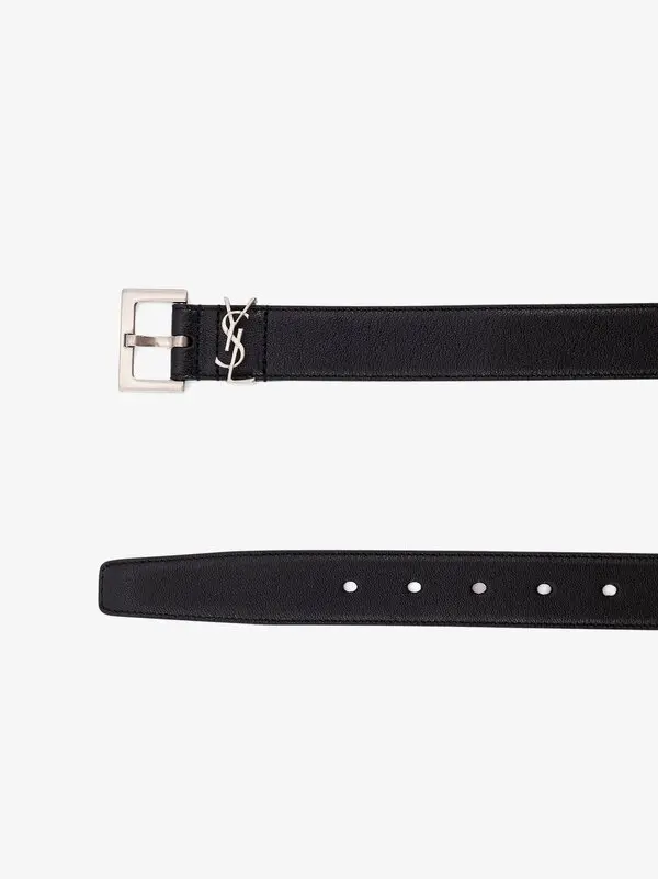Saint Laurent Leather Belt With Cassandre Monogram - Multicolor