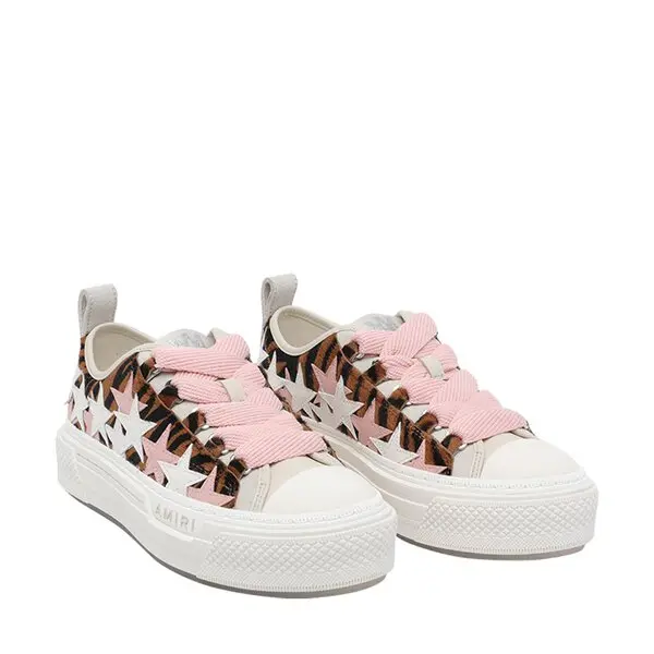 Amiri Zebra Stars Court Low Top Sneakers