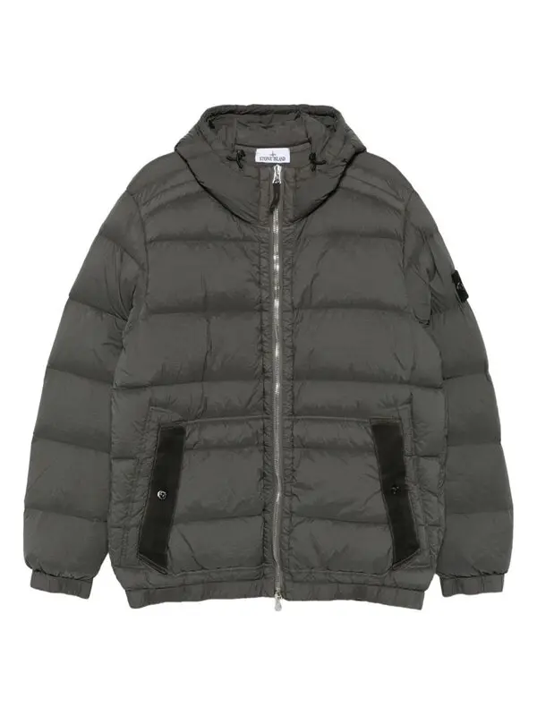 Stone Island Padded Hooded Down Jacket - Gray