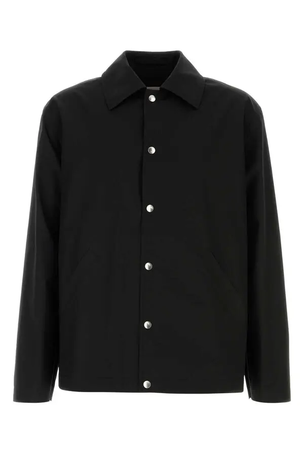 JIL SANDER Poplin Jacket With Classic Collar And Button Detail - Black