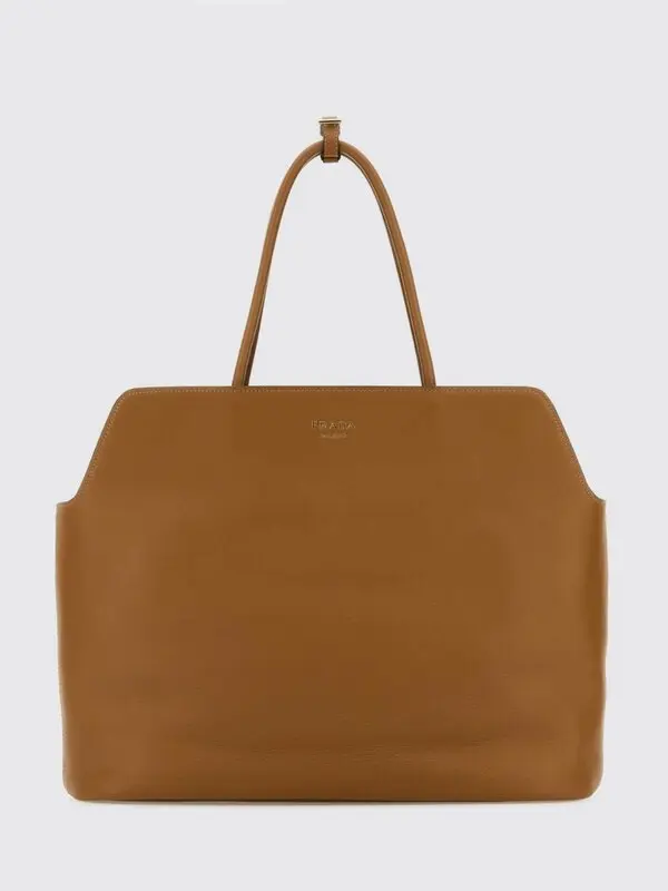 Prada Leather Tote Bag - Brown