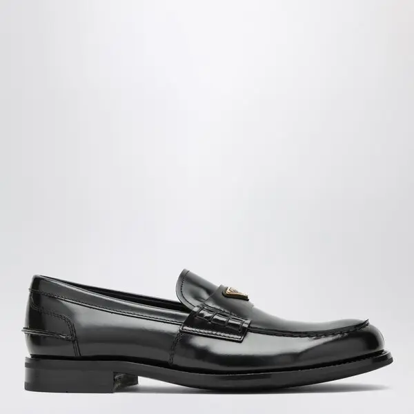 Prada Brushed Leather Moccasins - Black