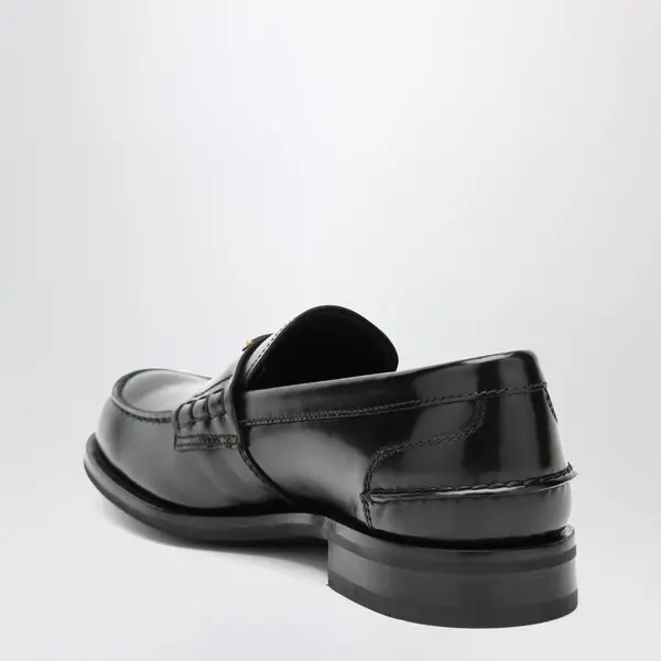 Prada Brushed Leather Moccasins - Black