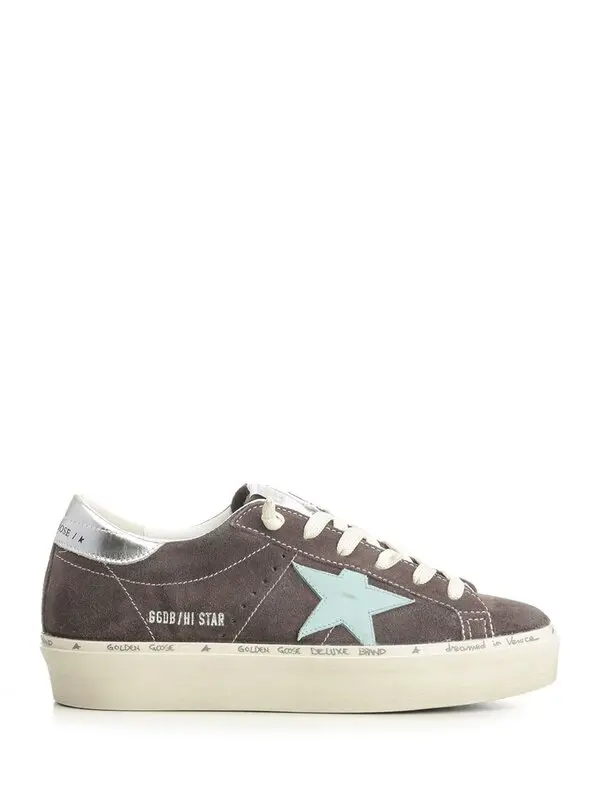 GOLDEN GOOSE Hi Star Sneakers With Silver Star Detail - Multicolor