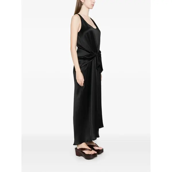 JW Anderson Sleeveless Gathered-tie Detail Silk Dress