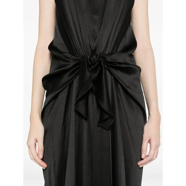 JW Anderson Sleeveless Gathered-tie Detail Silk Dress