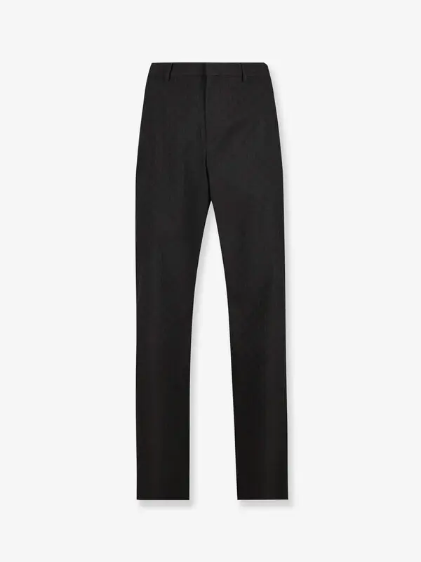 Gucci Gg Wool Blend Trousers - Black