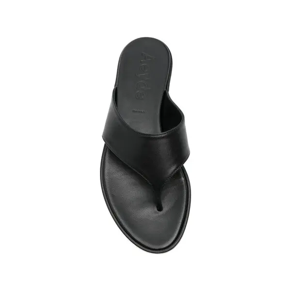 AeydĒ Nappa Leather Thong Sandals - Black