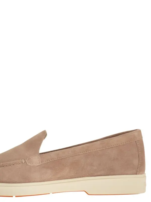 Santoni Suede Loafer With Embossed Logo - Pink
