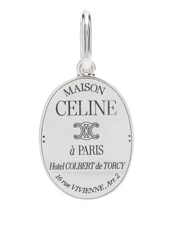 Celine Silver Brass Oval Maison Charm Pendant - Multicolor