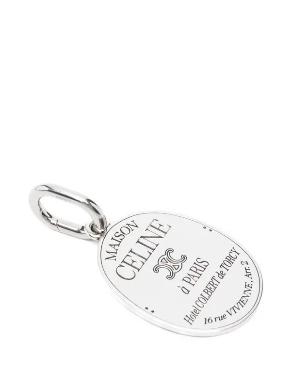 Celine Silver Brass Oval Maison Charm Pendant