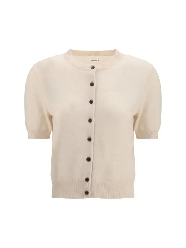 LISA YANG Marene Short Sleeve Button-up Cardigan - Multicolor