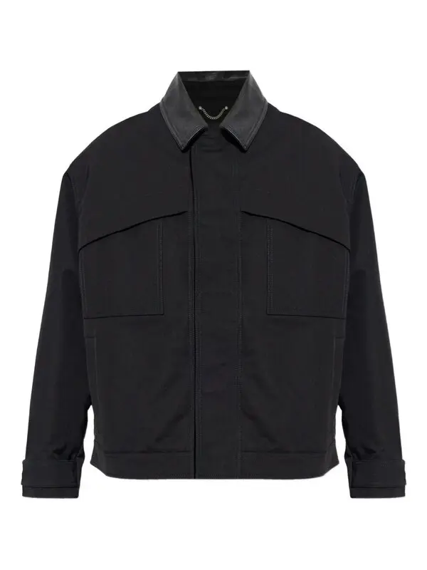 GOLDEN GOOSE Padded Jacket With Leather Collar And Silver-tone Studs - Multicolor