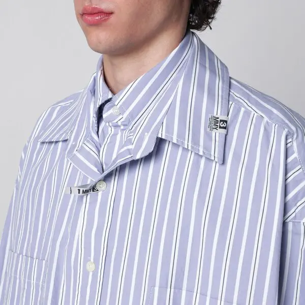 Mihara Yasuhiro Double-layer Cotton Shirt In Light Stripes