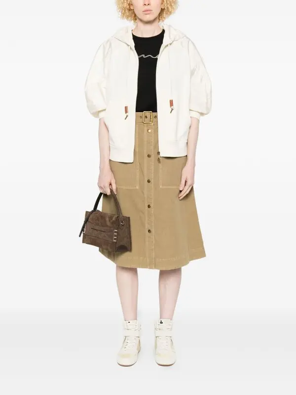 Moncler Hooded Puff Sleeve Cardigan