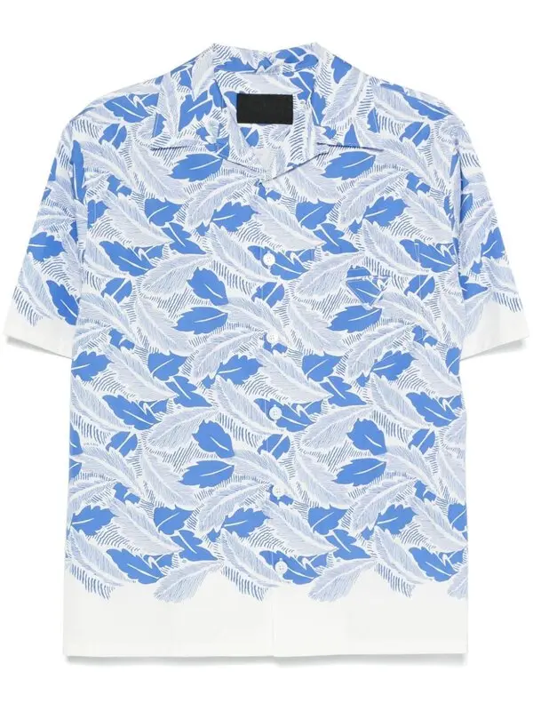 Prada Short-sleeved Printed Cotton Shirt - Multicolor