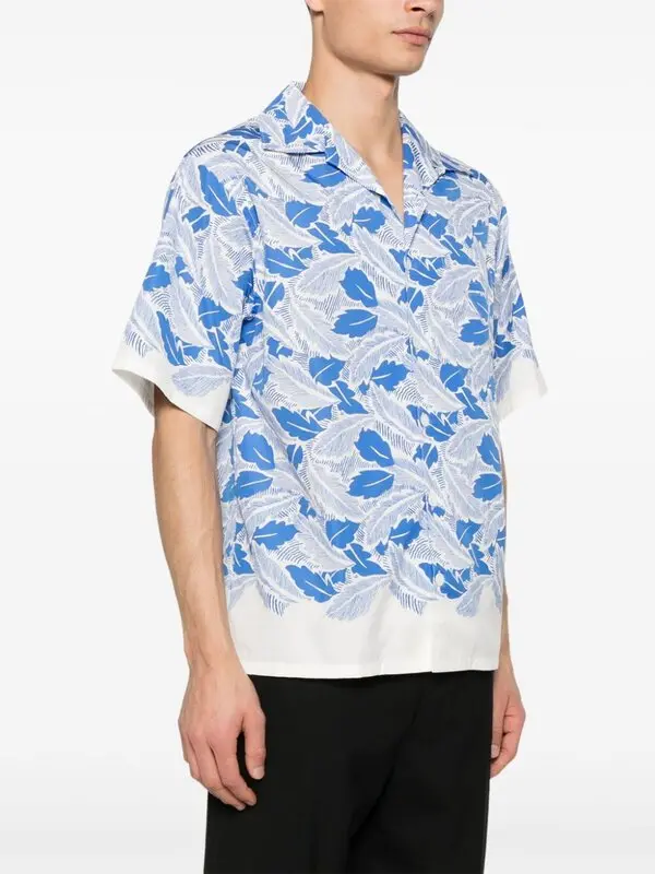 Prada Short-sleeved Printed Cotton Shirt - Multicolor