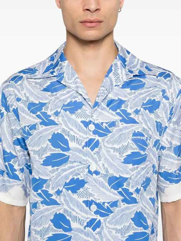Prada Short-sleeved Printed Cotton Shirt - Multicolor