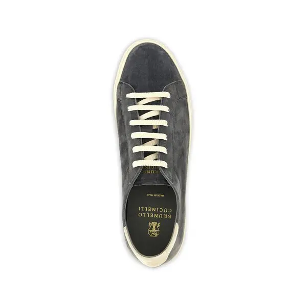 Brunello Cucinelli Grey Suede Lace-up Low-top Sneakers - Gray