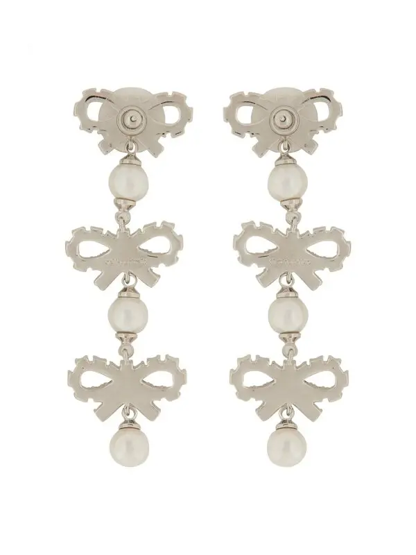 SELF-PORTRAIT Micro Bow Drop Earrings