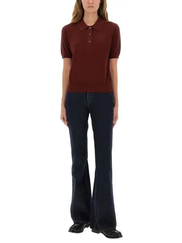 Burberry 100% Wool Short Sleeve Polo
