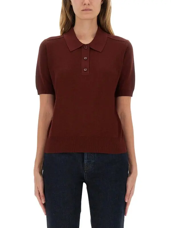 Burberry 100% Wool Short Sleeve Polo - Multicolor
