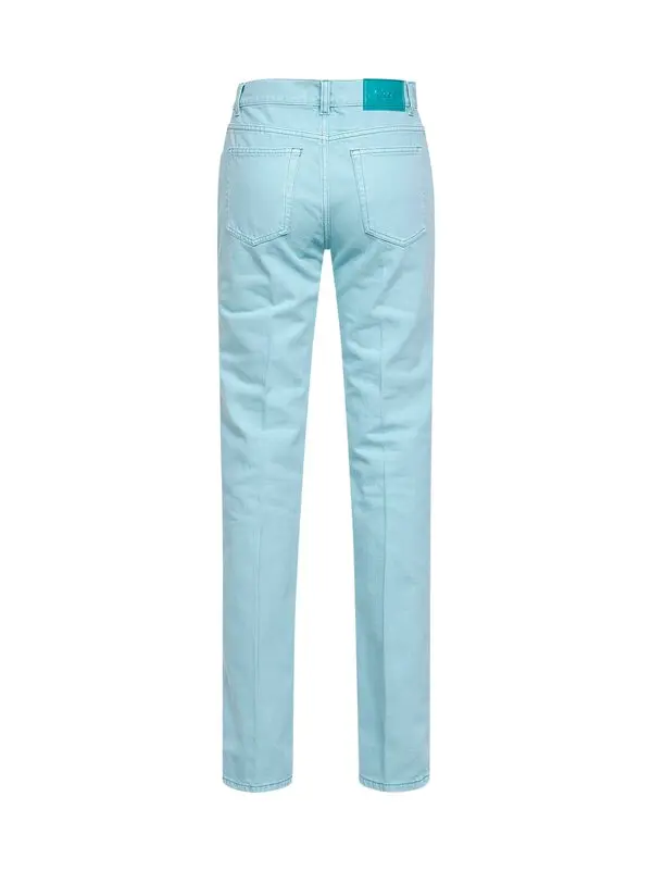 Chloé Washed Turquoise Denim Straight Jeans - Multicolor