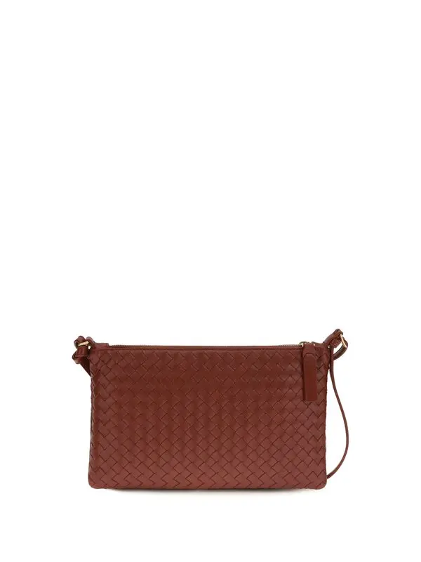 Bottega Veneta Intrecciato Woven Shoulder Bag - Red