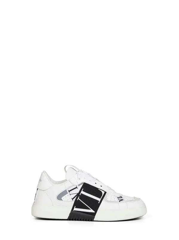 Valentino Garavani White Calf Leather Vl7n Low-top Sneakers - Multicolor