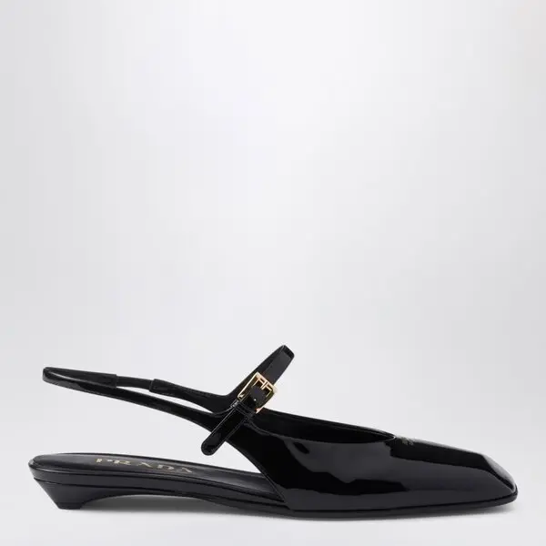 Prada Patent Leather Slingback Ballerina - Black