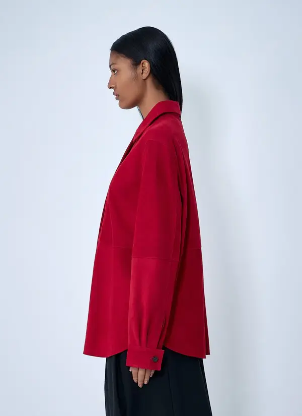 TOTEME Suede Overshirt - Multicolor