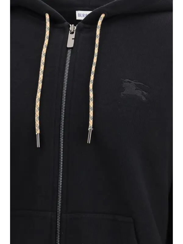 Burberry Hooded Zip-up Sweatshirt With Embroidered Equestrian Knight Design