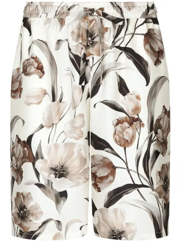 Dolce & Gabbana Silk Printed Bermuda Shorts - Multicolor