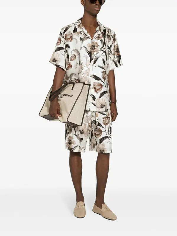Dolce & Gabbana Silk Printed Bermuda Shorts
