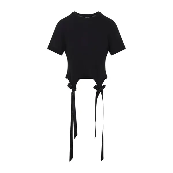 Simone Rocha Cotton T-shirt With Satin Bow Tails
