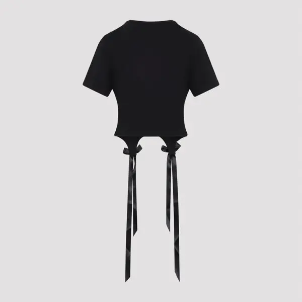 Simone Rocha Cotton T-shirt With Satin Bow Tails