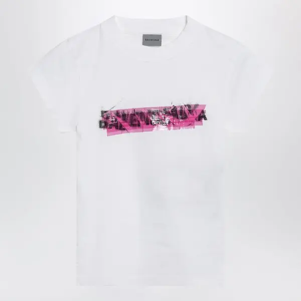 Balenciaga Messy Spray Cotton T-shirt - White