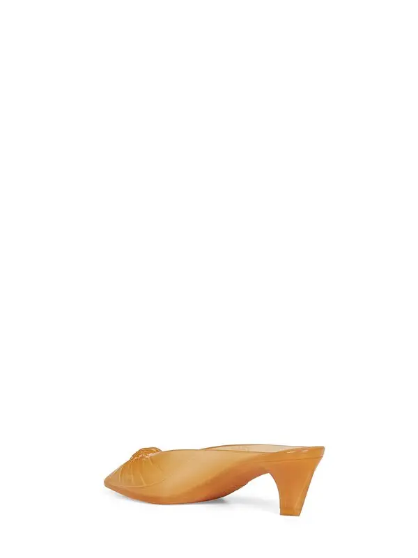 Chloé Amber Brown Jelly Mules With Bow Detail - Multicolor