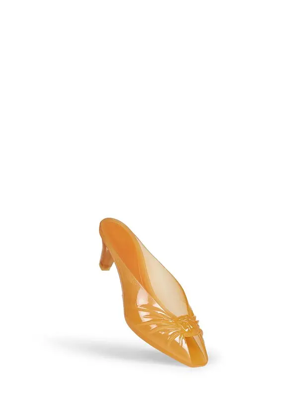Chloé Amber Brown Jelly Mules With Bow Detail - Multicolor