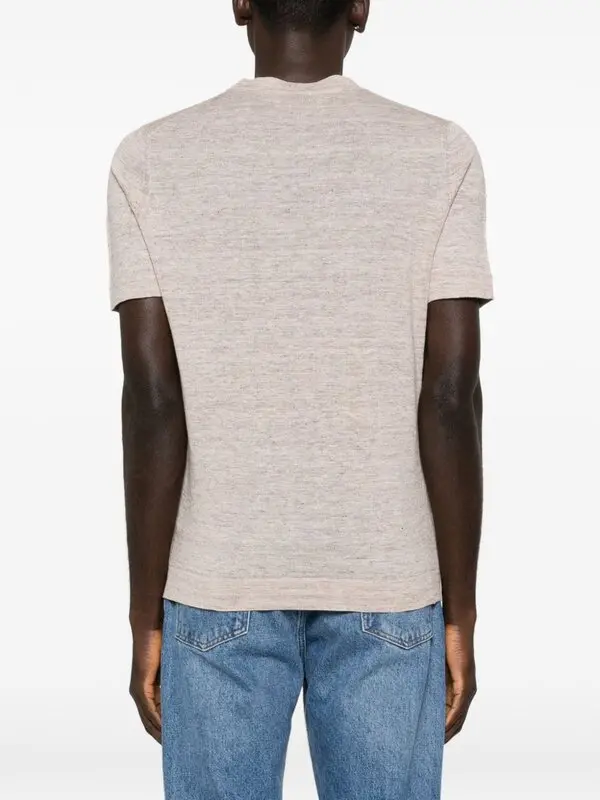 Brunello Cucinelli Linen Blend Short Sleeve Sweater