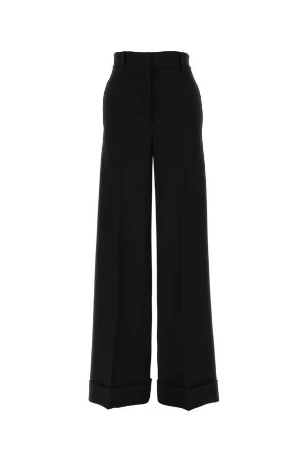 Moschino Crepe Wide-leg Pants - Black