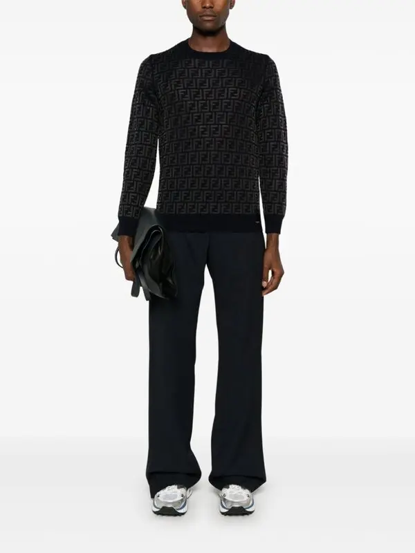 Fendi Tailored Wide Leg Polyester Pants