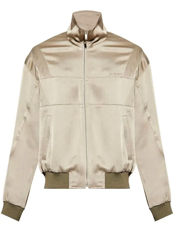 Saint Laurent Zip-up Bomber Jacket In Acetate