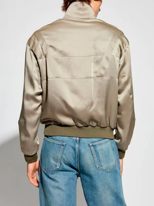 Saint Laurent Zip-up Bomber Jacket In Acetate