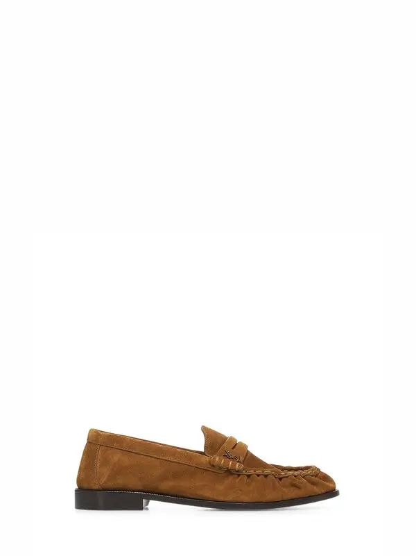 Saint Laurent Suede Loafers With Cassandre Decoration