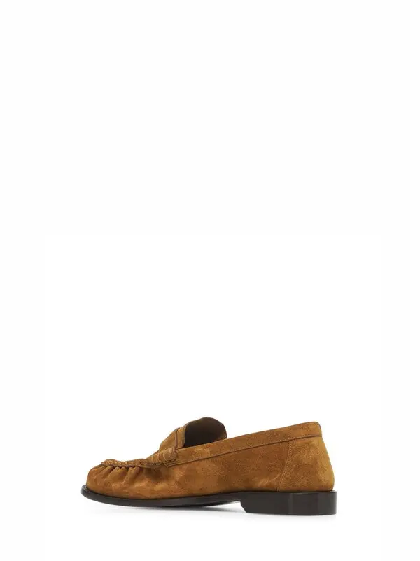 Saint Laurent Suede Loafers With Cassandre Decoration
